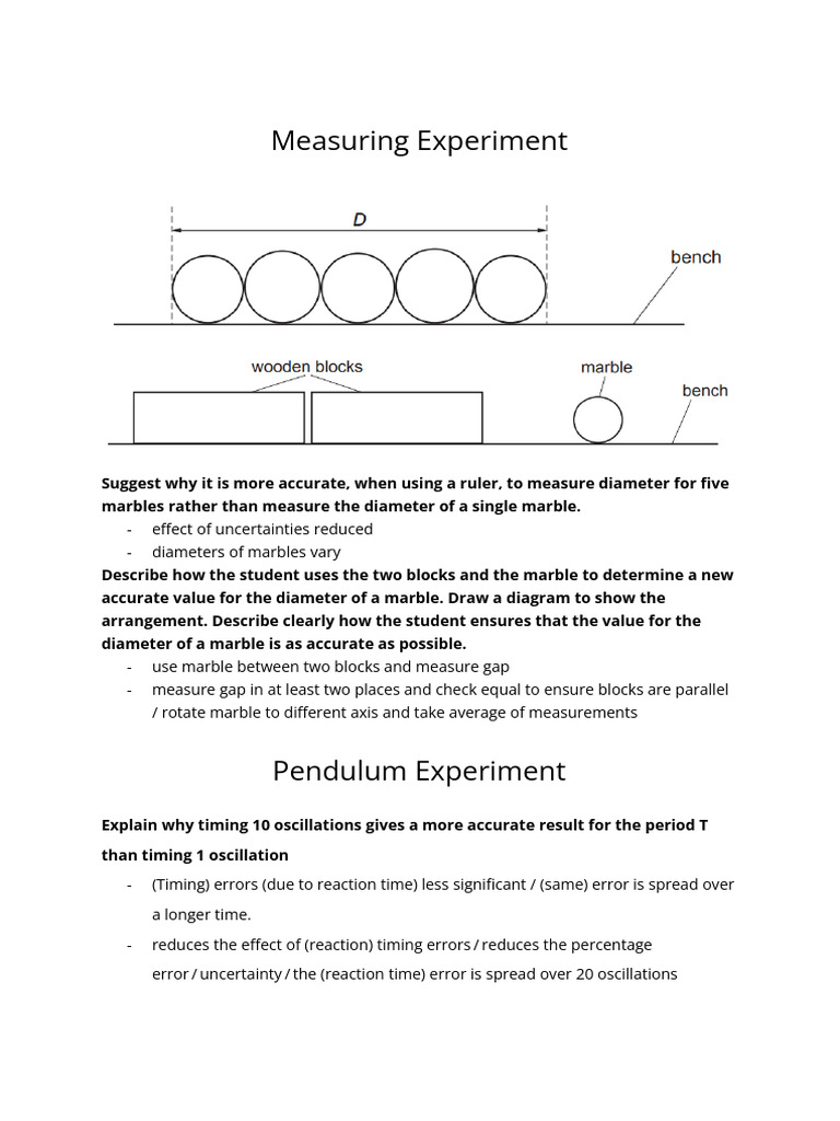 0625 Physics Paper 6 Notes | PDF | Experiment | Temperature
