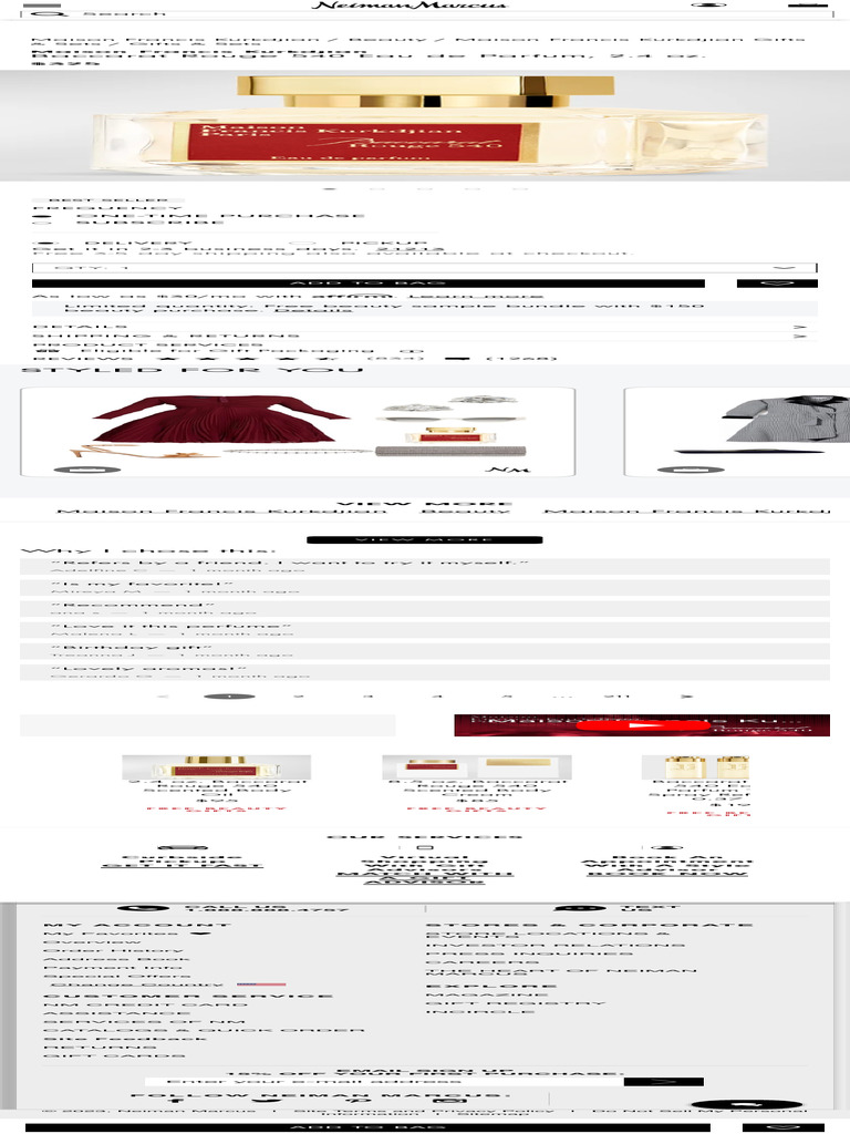 Maison Francis Kurkdjian Baccarat Rouge 540 Eau de Parfum, 2.4 Oz ...