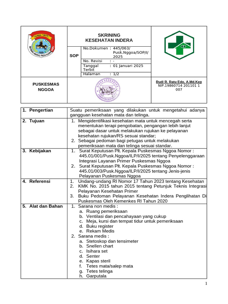 Skrining Kesehatan Indera Penglihatan | PDF