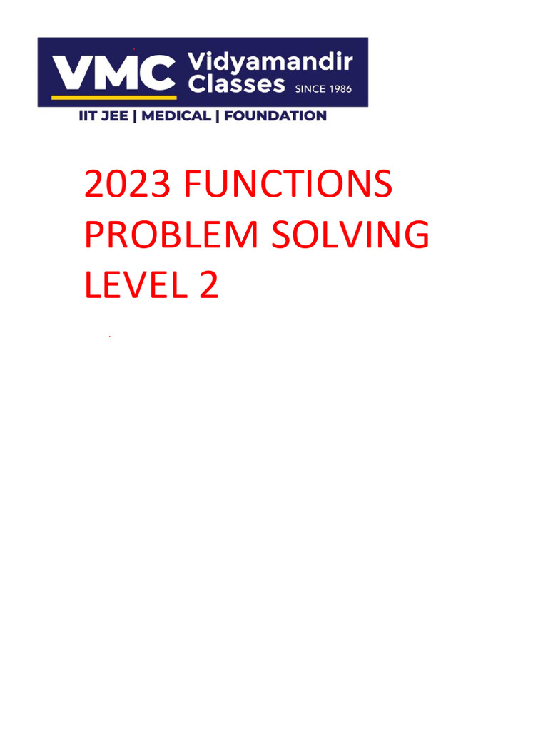 Functions Level 2 Selected Questions | PDF