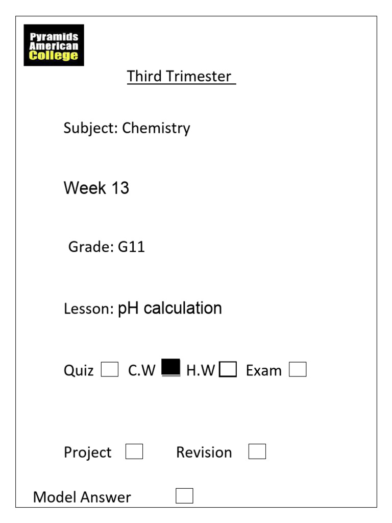 CW 13 g11 Chemistry 80115 | PDF