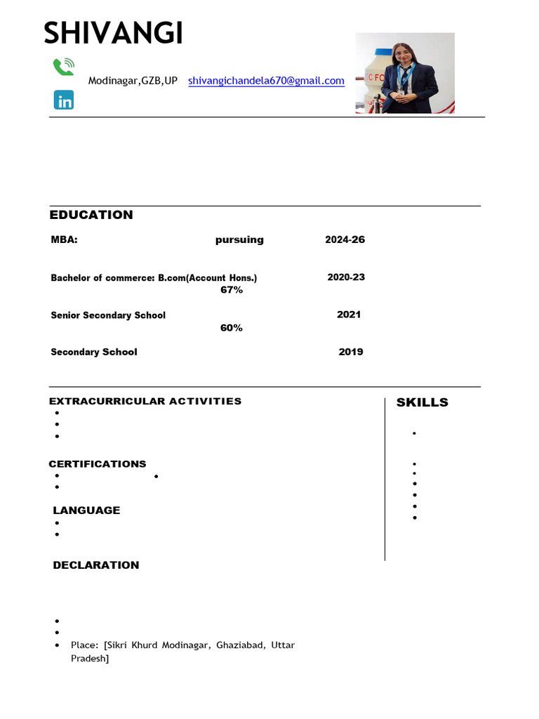 Shivangi Chandela Resume | PDF