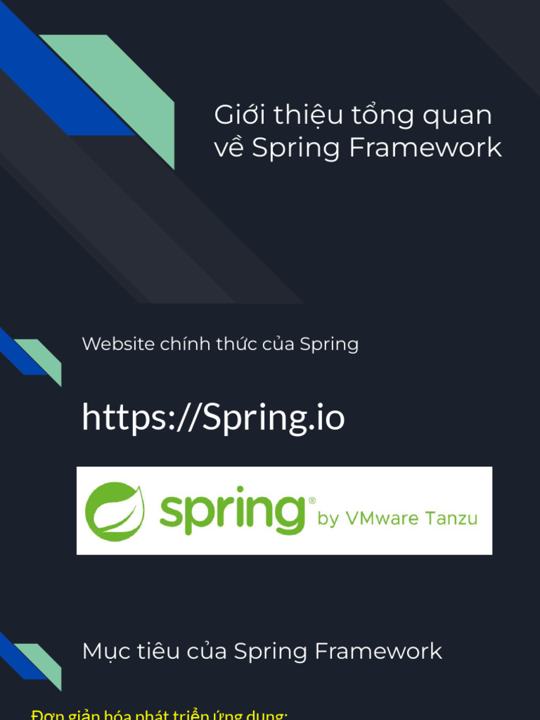 02 04. Gioi Thieu Tong Quan Ve Spring Framework | PDF