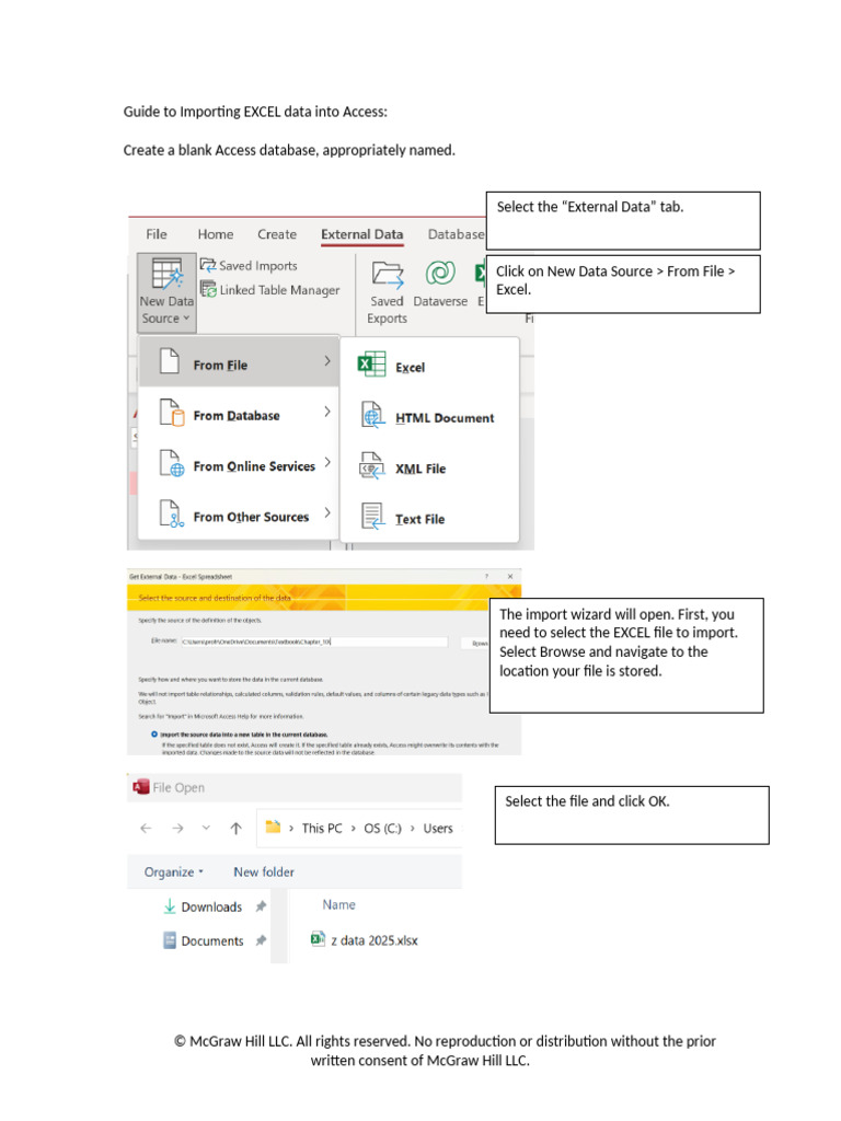 06.guide To Importing EXCEL Data Into Access | PDF | Table (Database) | Microsoft Excel