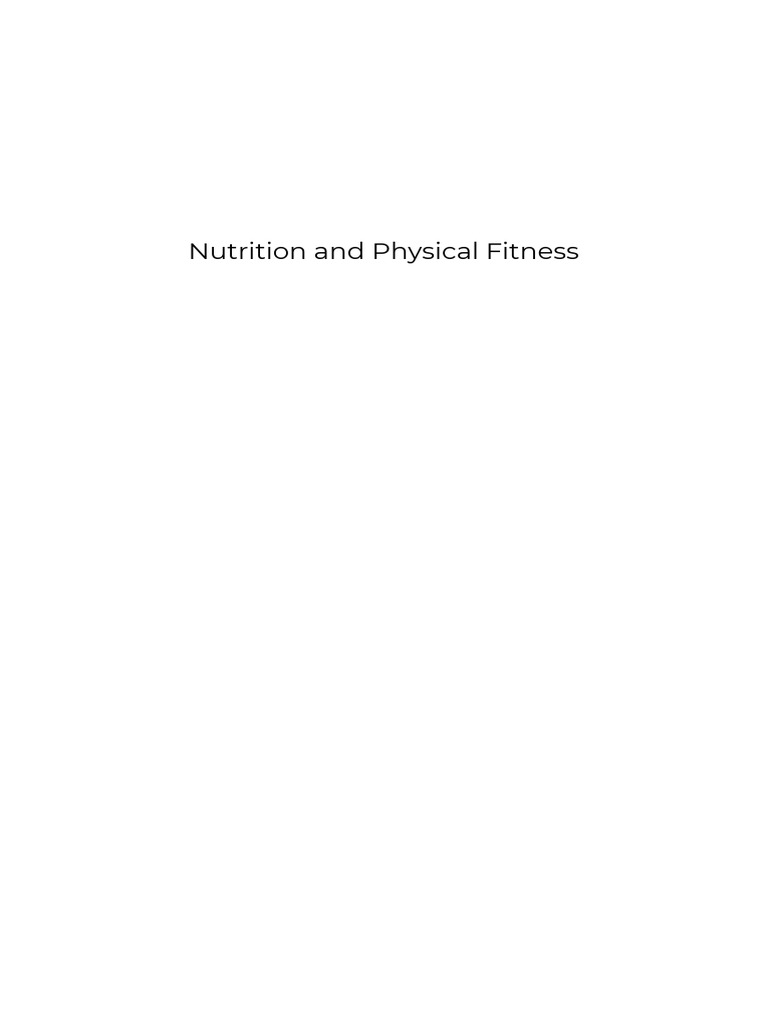 Nutrition and Physical Fitness 1660622233 | PDF | Nutrients | Dietary ...
