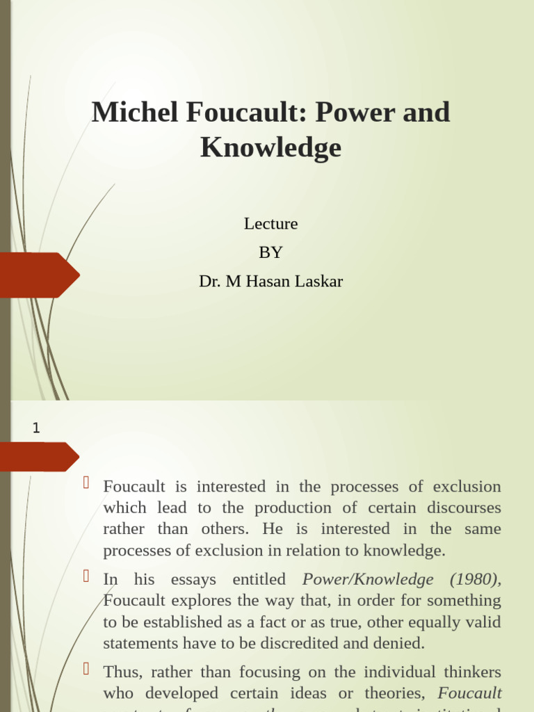 Foucault. Power and Knowledge | PDF | Knowledge | Discourse