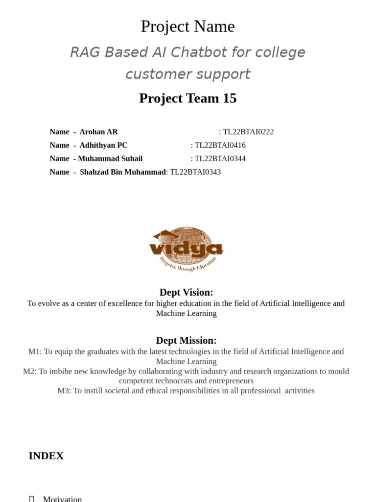 RAG Chatbot Project Presentation | PDF | Databases | Artificial Intelligence