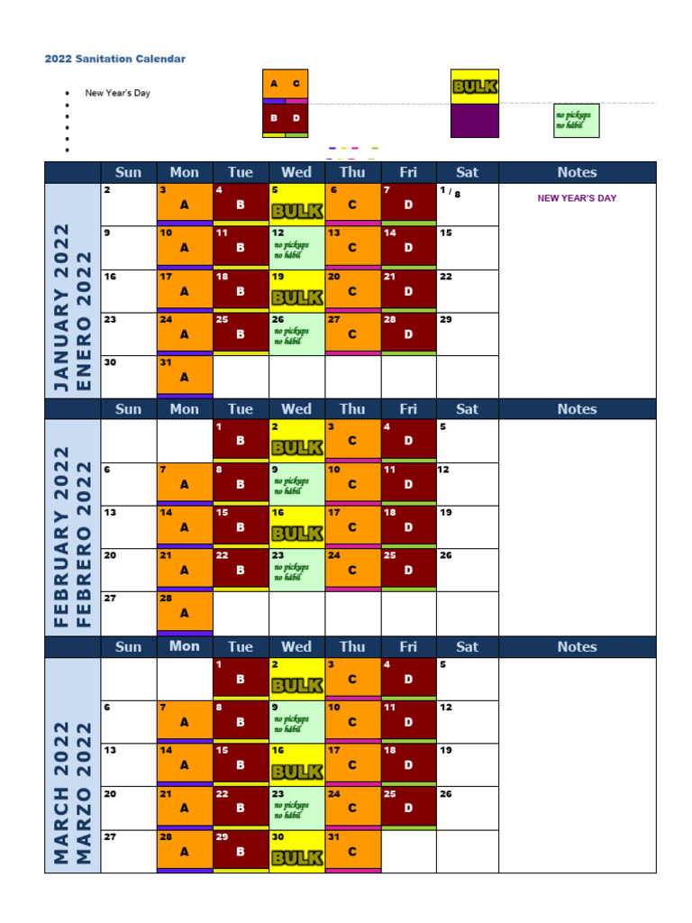 Port Chester Sanitation Schedule 2025 | PDF | Secular Holidays ...