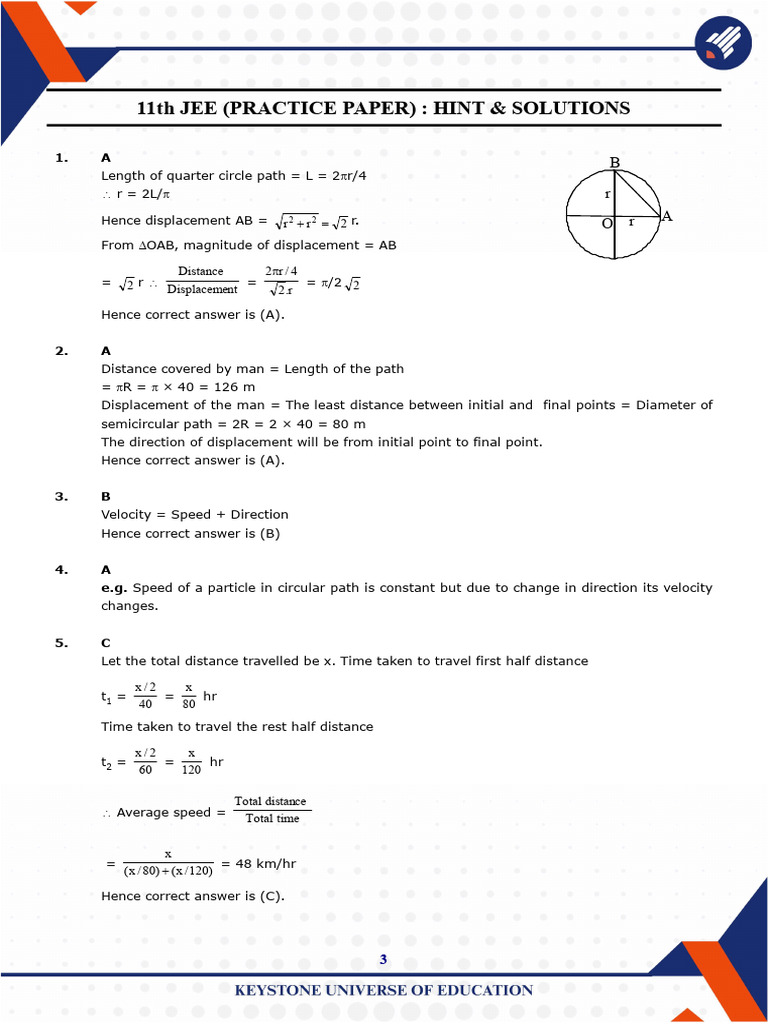 001 Practice Physics 17-05-2025 (Sarad Sir) SOLUTIONS | PDF | Speed ...