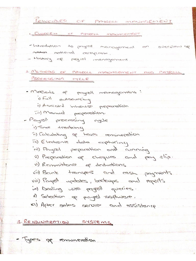 Payroll Notes | PDF