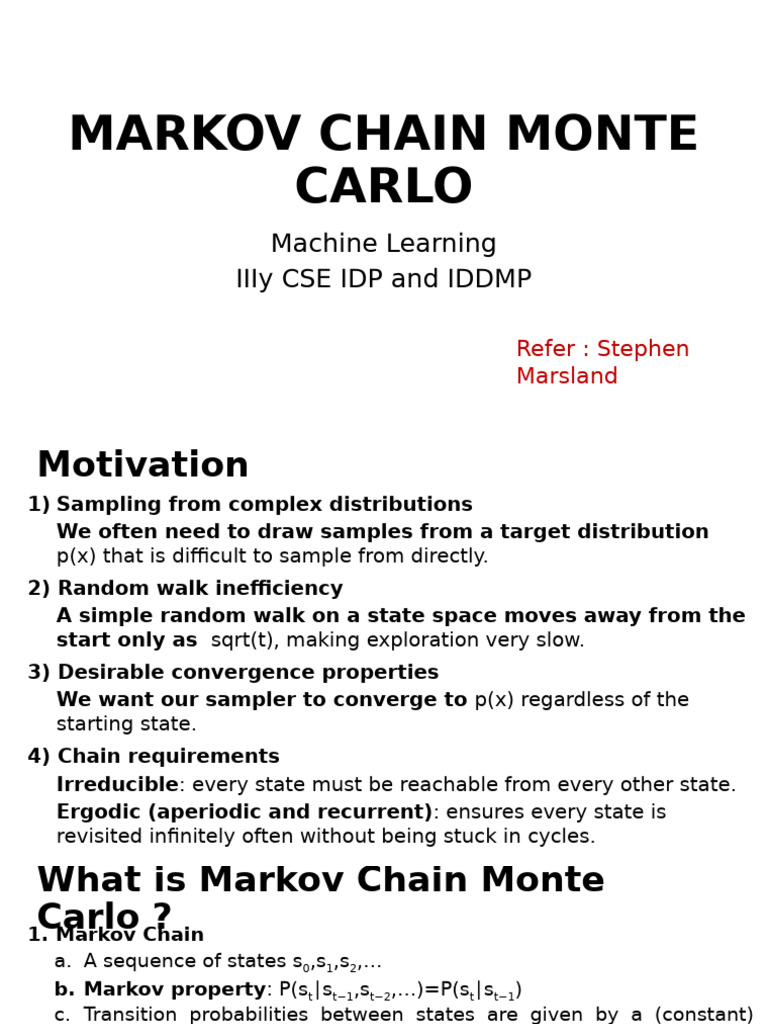 Markov Chain Monte Carlo | PDF | Markov Chain | Applied Mathematics