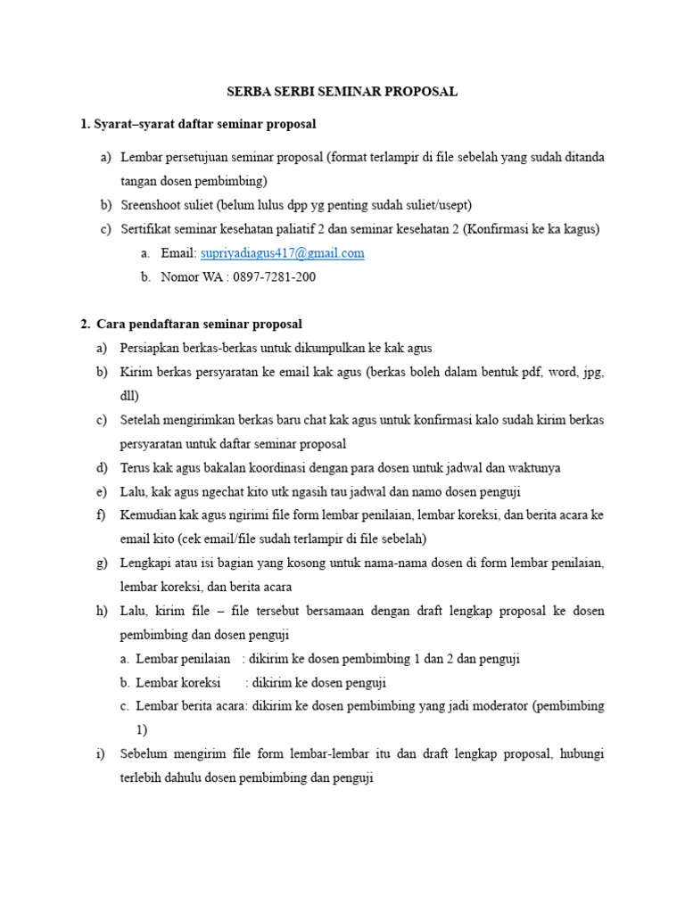 Serba Serbi Seminar Seminar Proposal | PDF
