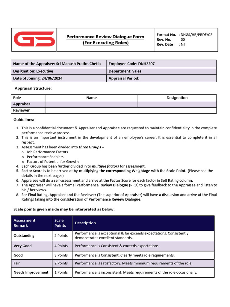 PRD Form Manash Pratim Chetia | PDF | Performance Appraisal | Disciplines