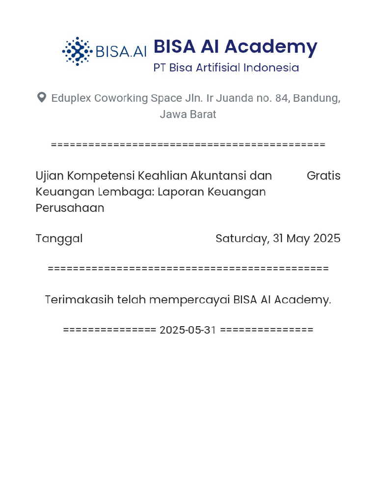 Nota Pembelian Course-Ujian Kompetensi Keahlian Akuntansi dan Keuangan ...