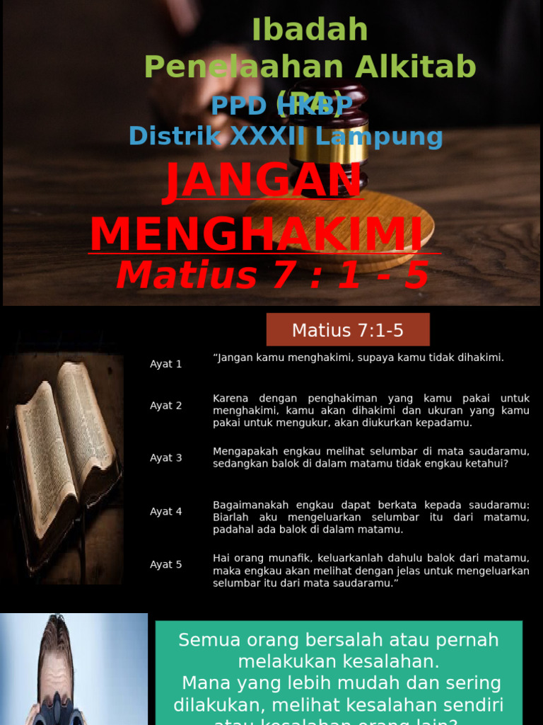 Jangan Menghakimi, PPD Mei 2025 | PDF