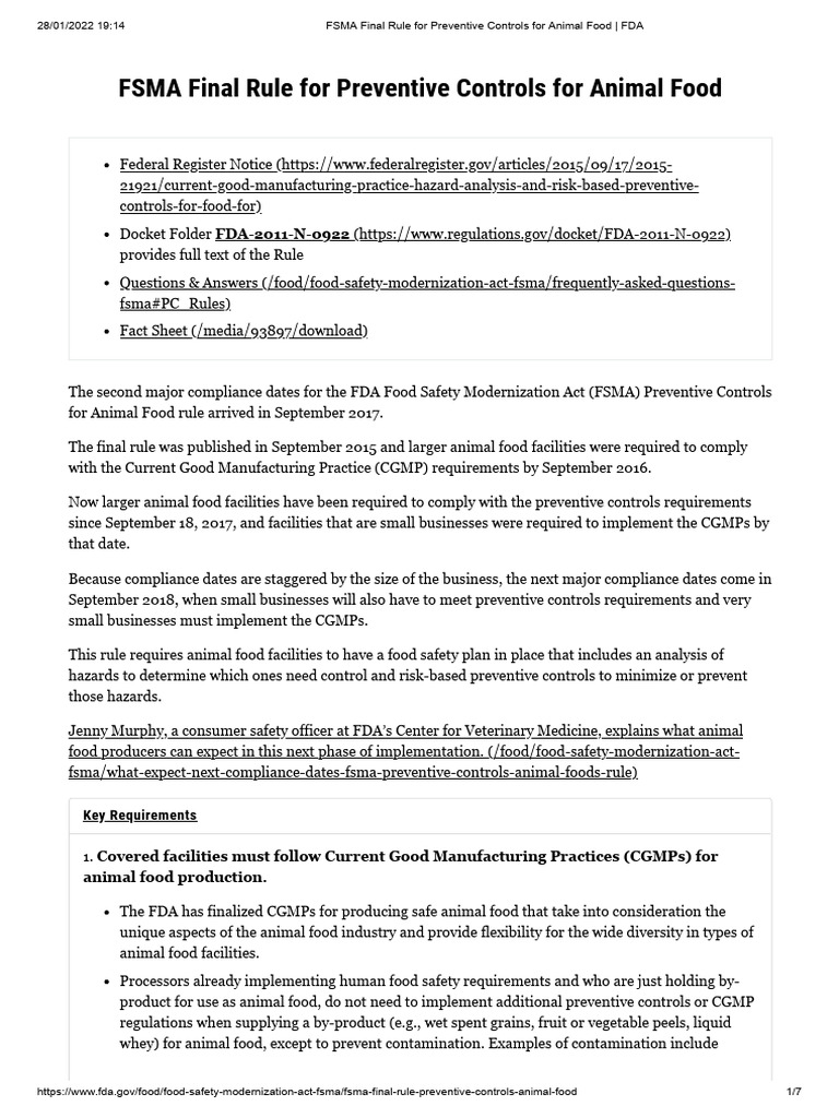 FSMA Compliance for Animal Feed | PDF | Verification And Validation ...