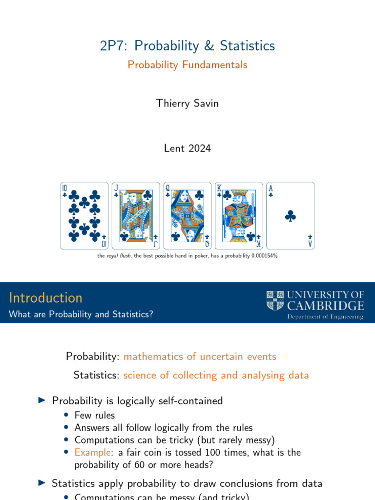 2P7 Probability | PDF | Statistics | Probability