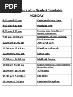Grade R Weekly Planning Template | PDF | Reading Comprehension ...