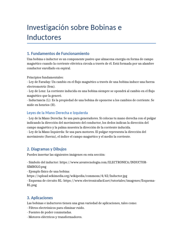 Investigacion Bobinas Inductores Completo | PDF