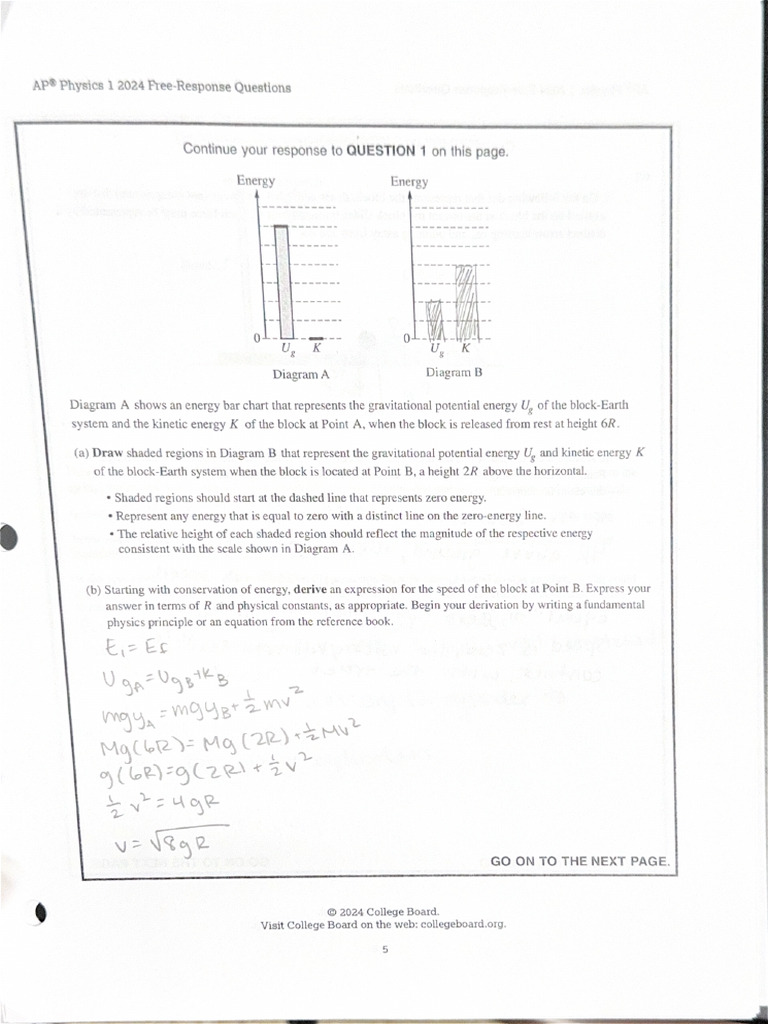 AP® Physics 1 2024 Free-Response Questions | PDF