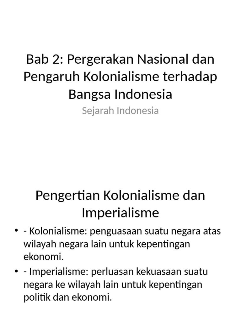 Bab 2 Pergeakan Nasional Dan Kolonialisme | PDF