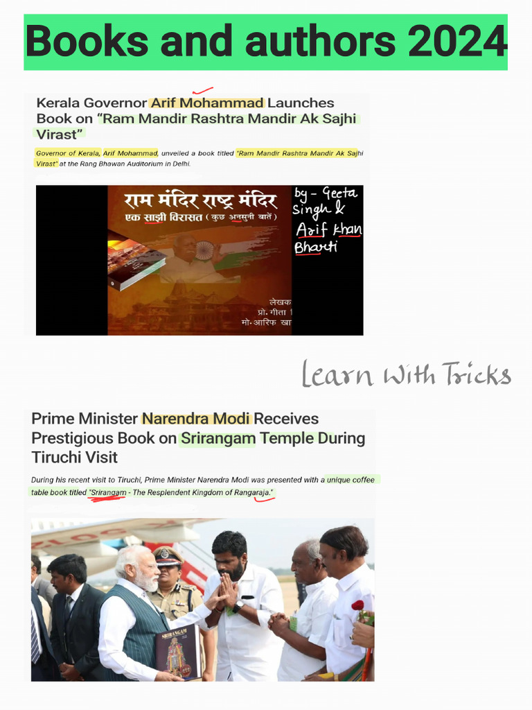 Books and Author CA 2024 Till Augus | PDF