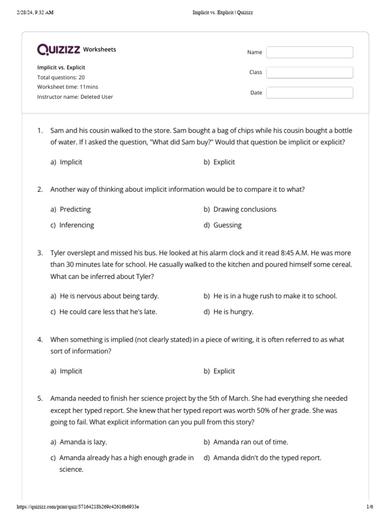 Implicit vs. Explicit NO Answer | PDF