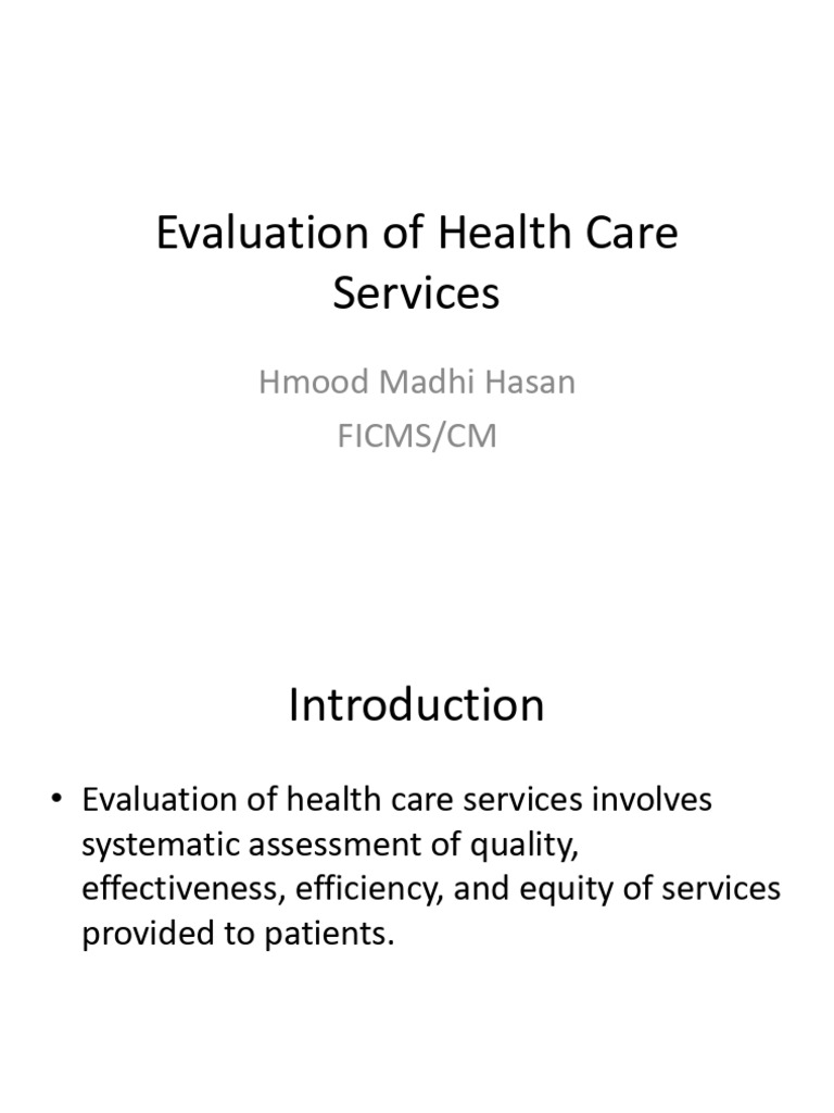 Evaluation of Health Care Services-2 | PDF | Health Care | Evaluation