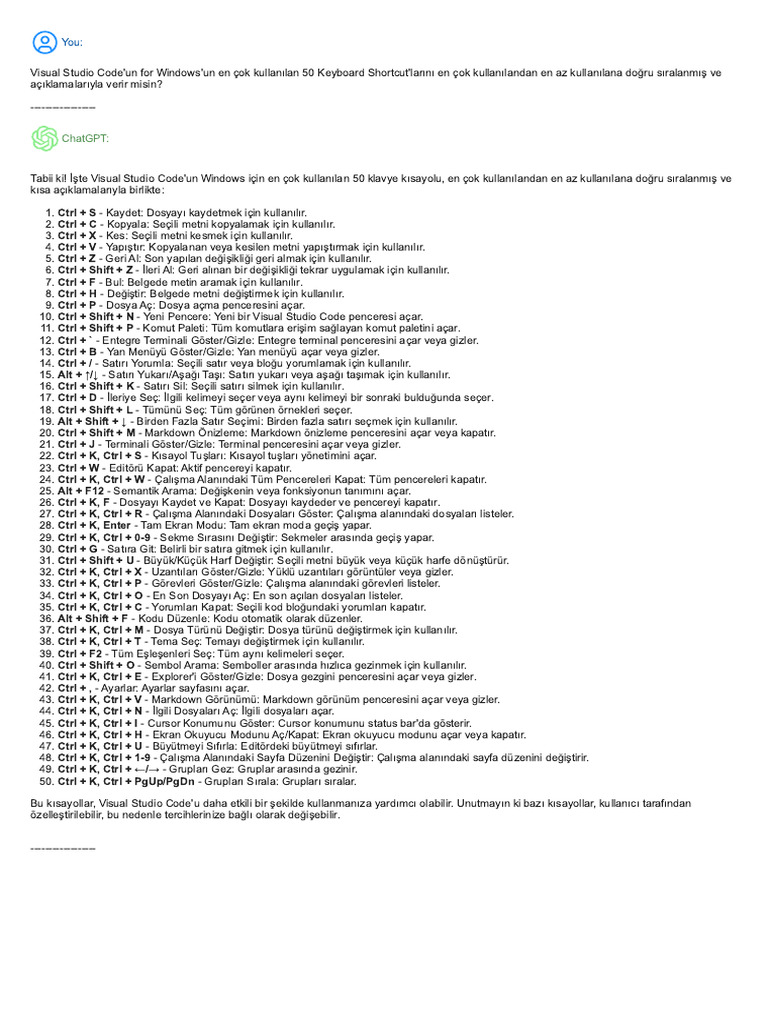 Visual Studio Code Keyboard Shortcuts | PDF