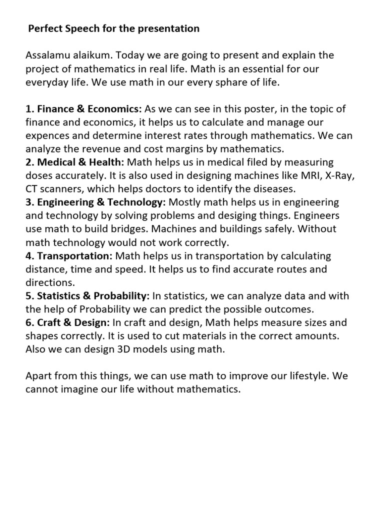 Real-Life Applications of Mathematics | PDF