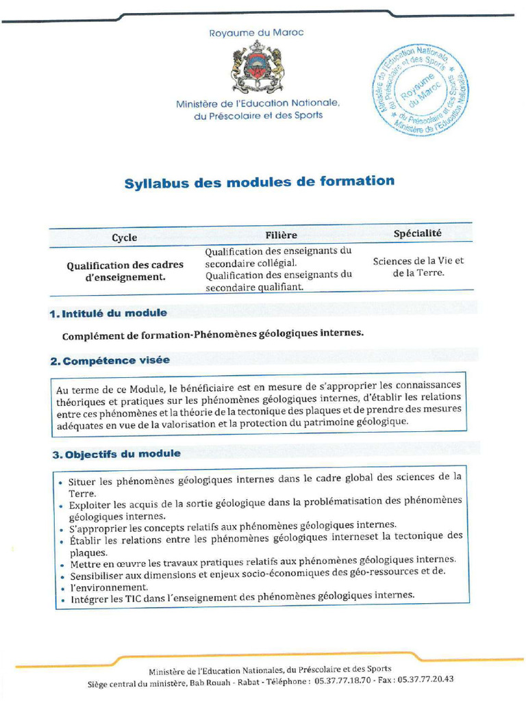 Syllabusgeologiques Internes | PDF