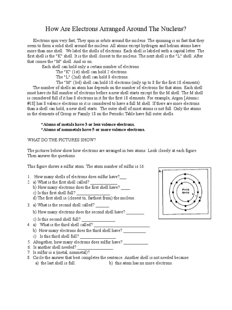 How Are Electrons Arranged Around The Nucleus | PDF | Atoms | Electron
