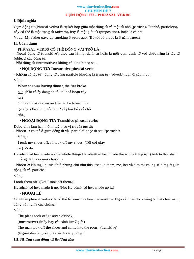 Thuvienhoclieu.com Chuyen de 7 | PDF