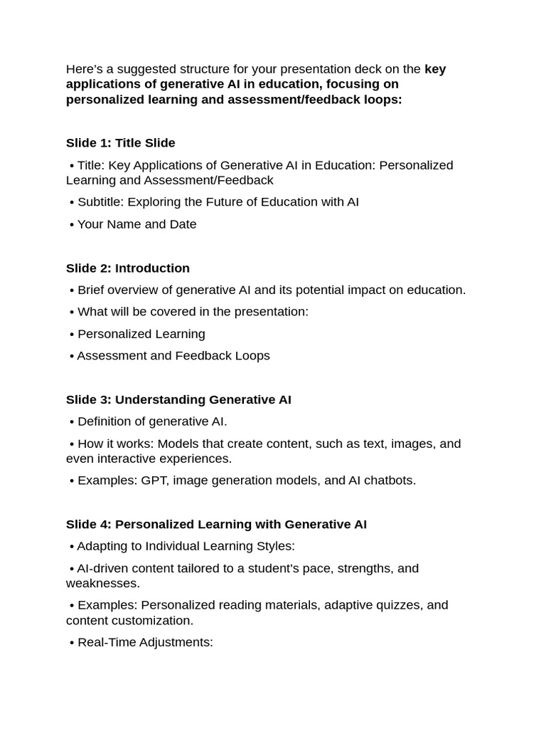 Generative AI in Education Slide Deck | PDF | Artificial Intelligence ...