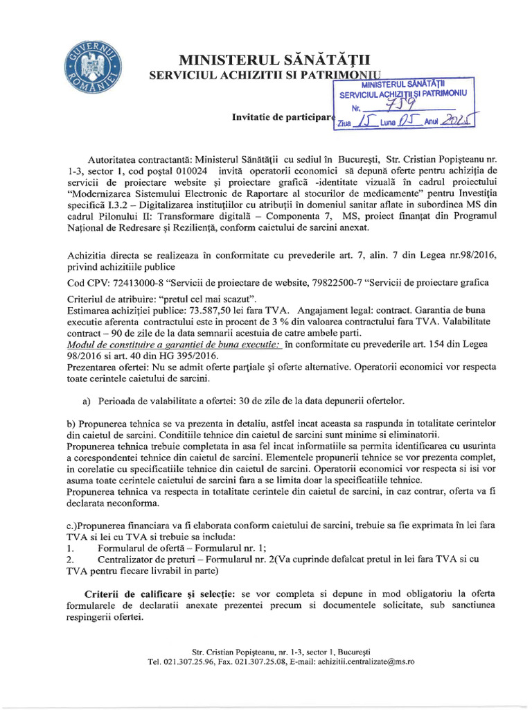 Invitatie Participare Si CS PNRR Ser | PDF