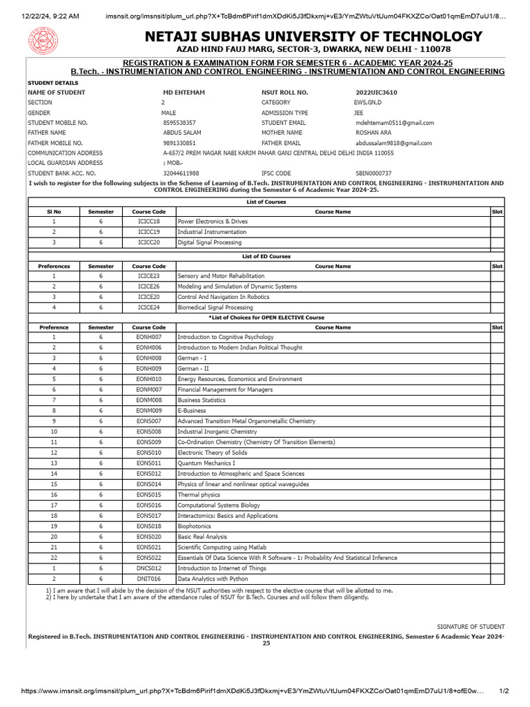 Regis 6th Sem Ehtemam | PDF | Chemistry | Physics