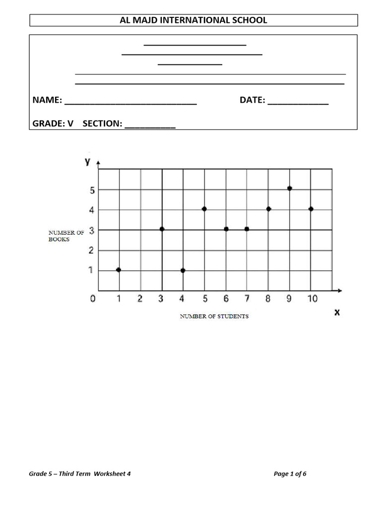 Grade 5 Math Data Analysis Worksheet | PDF | Pie Chart