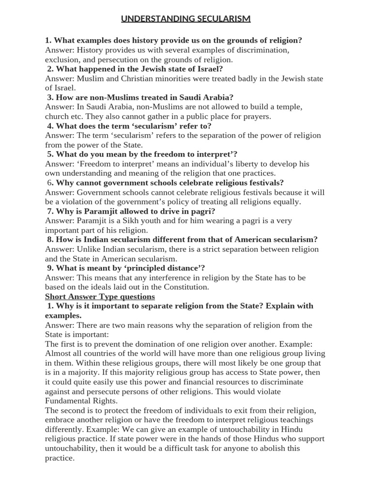 Understanding Secularism | PDF | Secularism | Caste