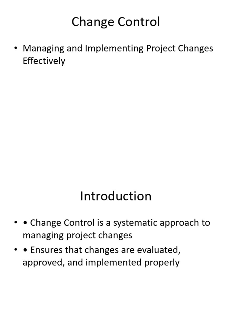 Change Control | PDF