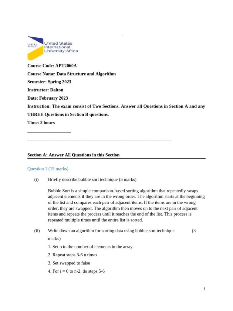 Mid Semester Exam For APT2060A Spring 2023 | PDF | Software Engineering ...