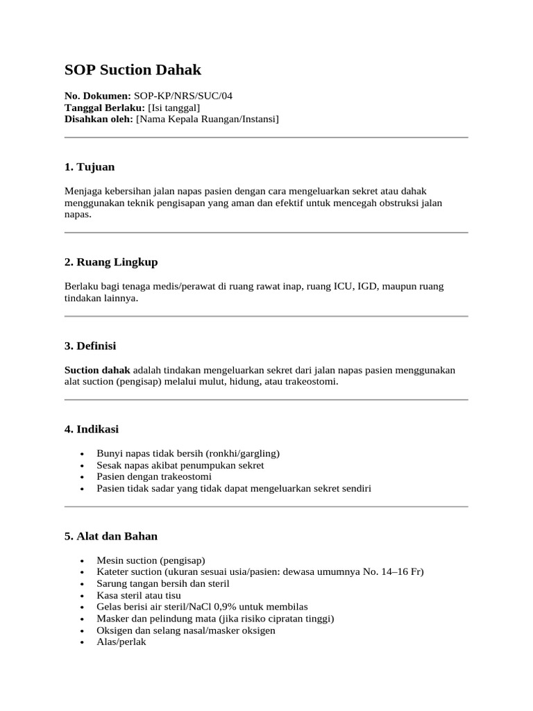 SOP Suction Secret | PDF