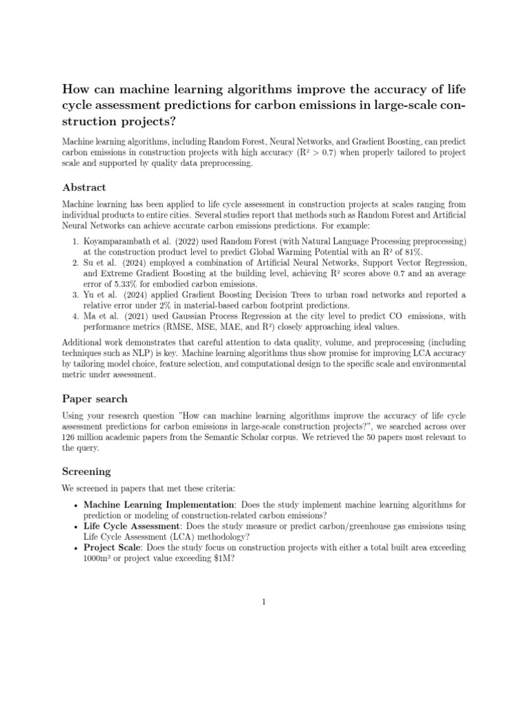 Elicit - Enhancing LCA Accuracy with Machine Learning - Report | PDF | Machine Learning | Life ...