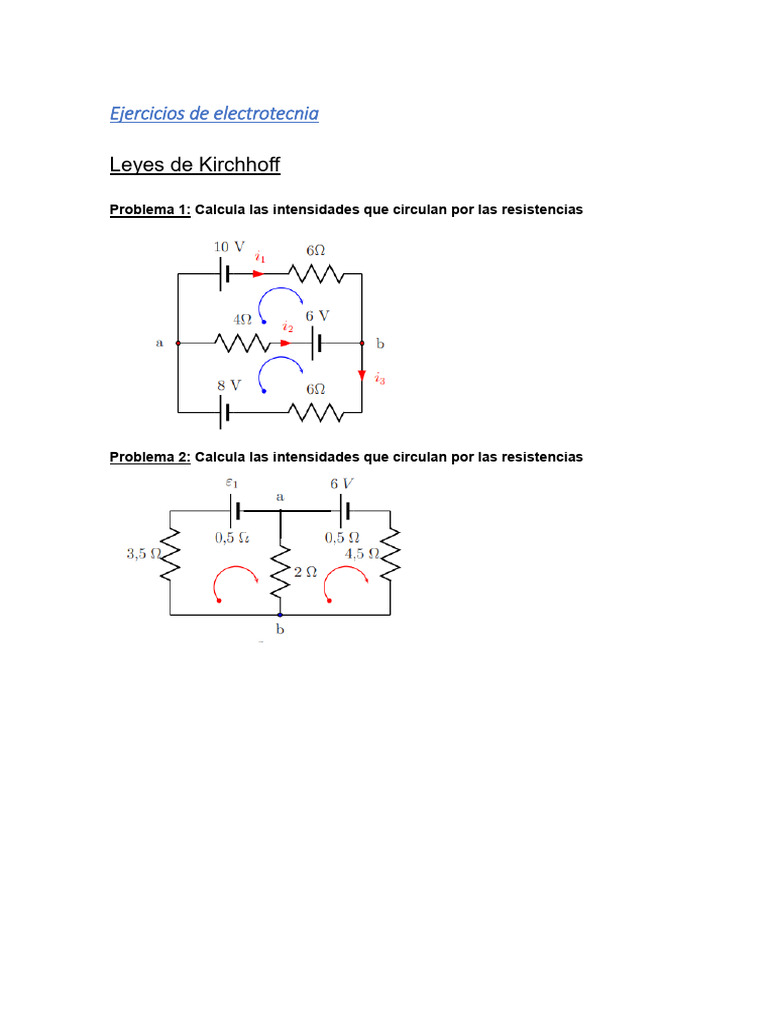 Kirchhoff Ejercicios | PDF