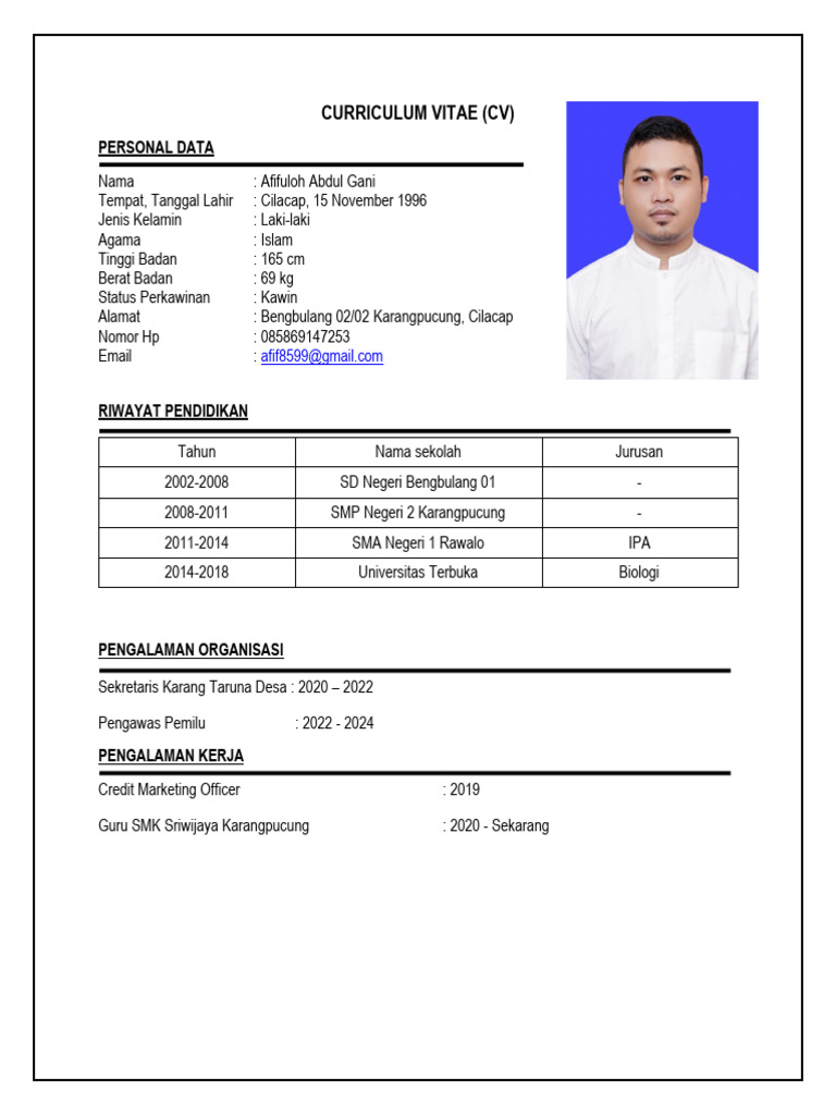 Berkas Pendamping Desa Afif Bengbulang | PDF