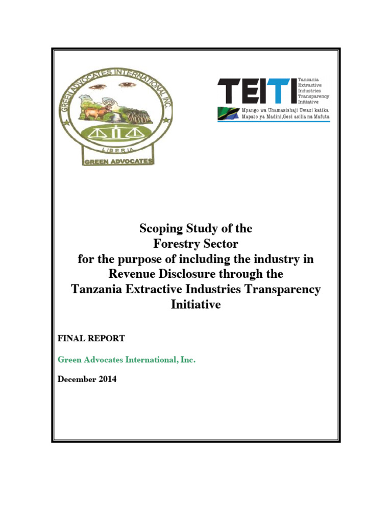 Tanzania-eiti-final Report Eiti-Forestry Scoping Study 16-December 2014 | PDF | Taxes | Economies