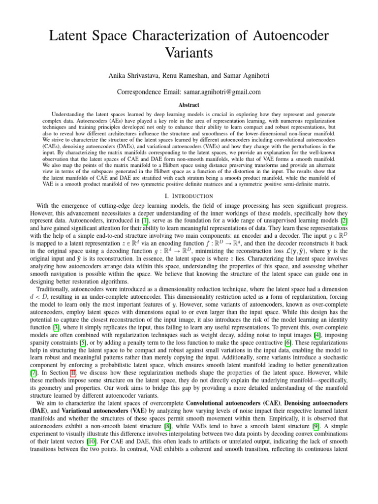 Latent Space Characterization of Autoencode | PDF | Linear Algebra | Mathematical Physics