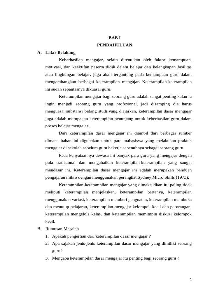 Makalah Micro Teaching 8 Keterampilan Dasar Mengajar | PDF