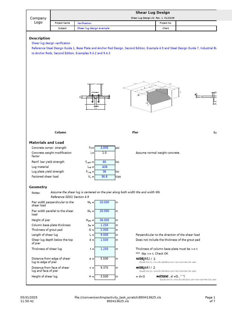 Shear Lug Design | PDF | Shear Stress | Building Engineering