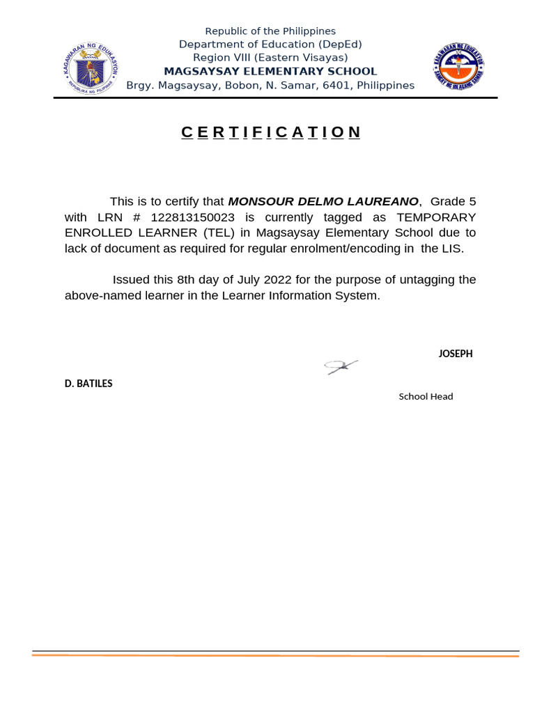 Certification Untagging | PDF