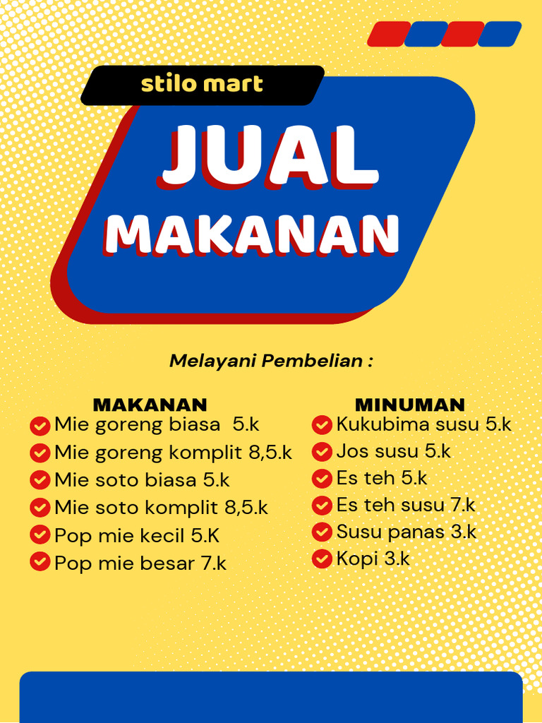 Kuning Merah Minimalis Simpel Promosi Toko Jual Pulsa Token Poster ...